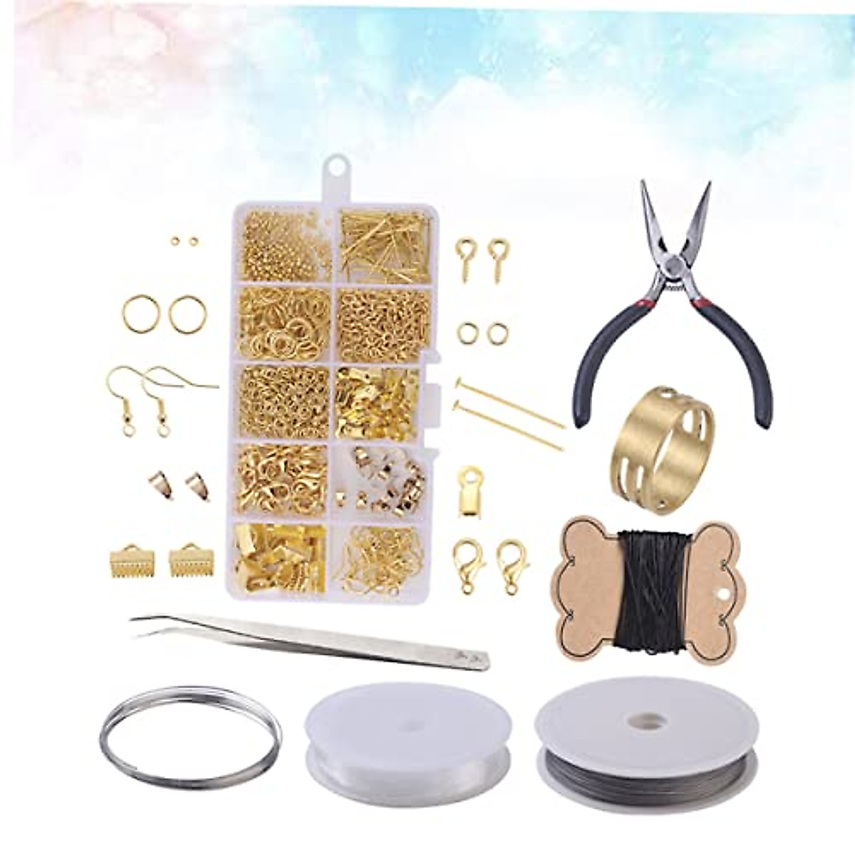 TEHAUX 1 Set Jewelry Earrings Jewelry Making Supplies DIY Earrings Materials Jump Rings Earring Finding Tool DIY Earrings Accessories Earring Maker kit Earring Making Pliers Repair
