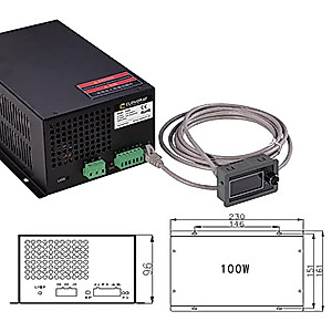 Cloudray CO2 Laser Power Supply 100W 110V for 80-100W Laser Tube Laser Engraver Cutter M100(MYJG100 Upgrade)