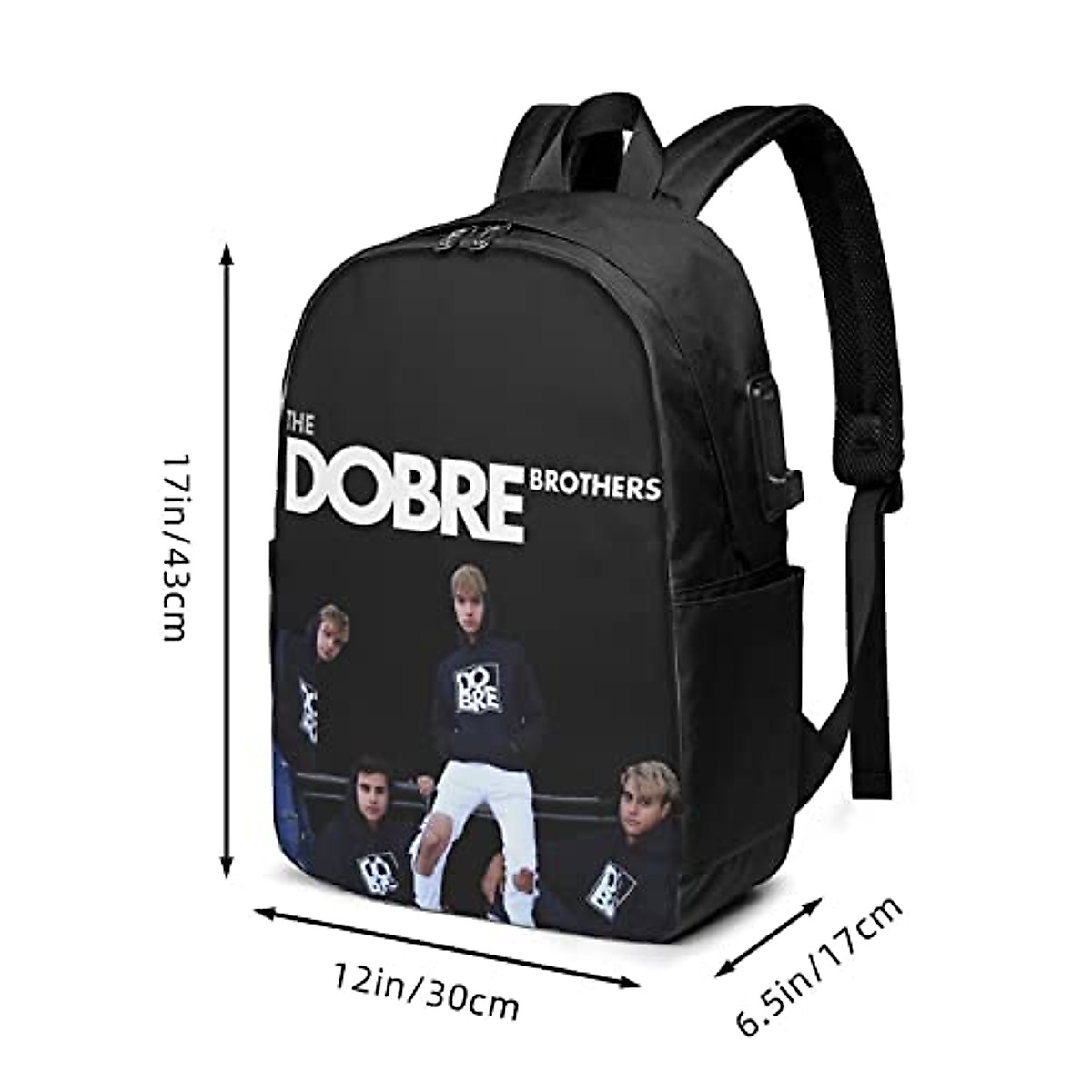 Dobre Brothers 17 Inch Laptop Backpack with USB Port Travel College School Backpack Bookbag Unisex
