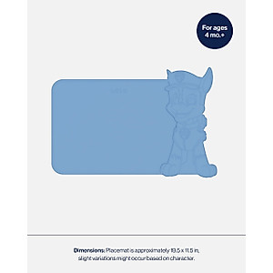 Lalo PAW Patrol Silicone Placemat for Toddlers & Babies - Non-Slip Kids Placemat for Restaurants & Dining Tables - Non-Toxic & BPA Free Safe - for Ages of 4 Months and Up - Chase