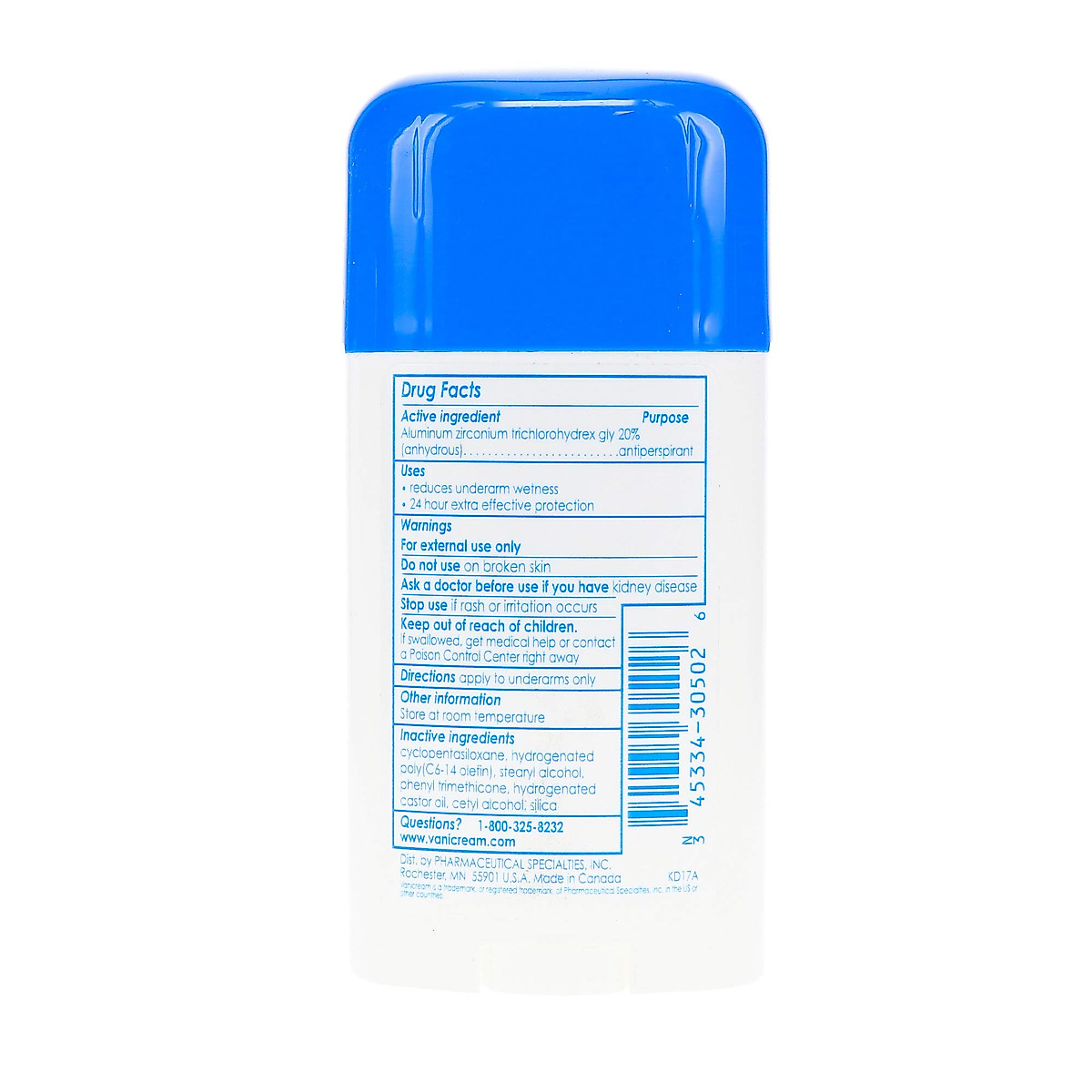 Vanicream Anti-Perspirant - Deodorant Clinical Strength For Sensitive Skin, 2.25 Oz Pack of 3