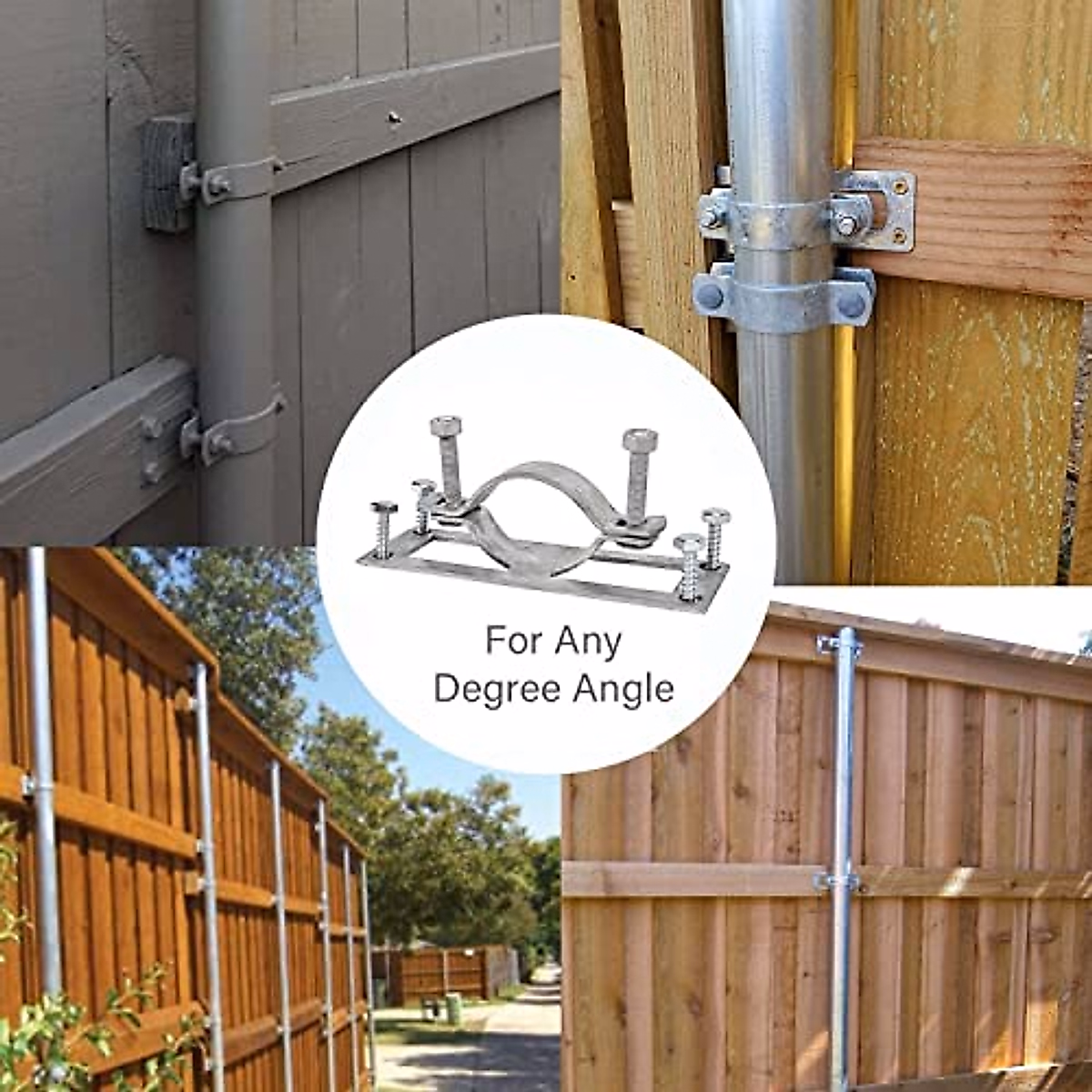 Steel 2 Wood Fence Bracket(24-Pack)，Chain Link Wood Adapter，Wood Fence for Steel Post Panel Attachment Adapter Bracket