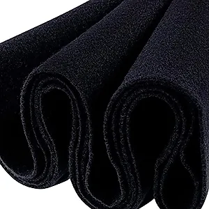 FabricLA Acrylic Felt Fabric - 72" Inch Wide 1.6mm Thick Non-Stiff Felt by The Yard - Use Felt Sheets for Sewing, Cushion, Padding, DIY Arts & Crafts - Black Fabric, 1 Yard