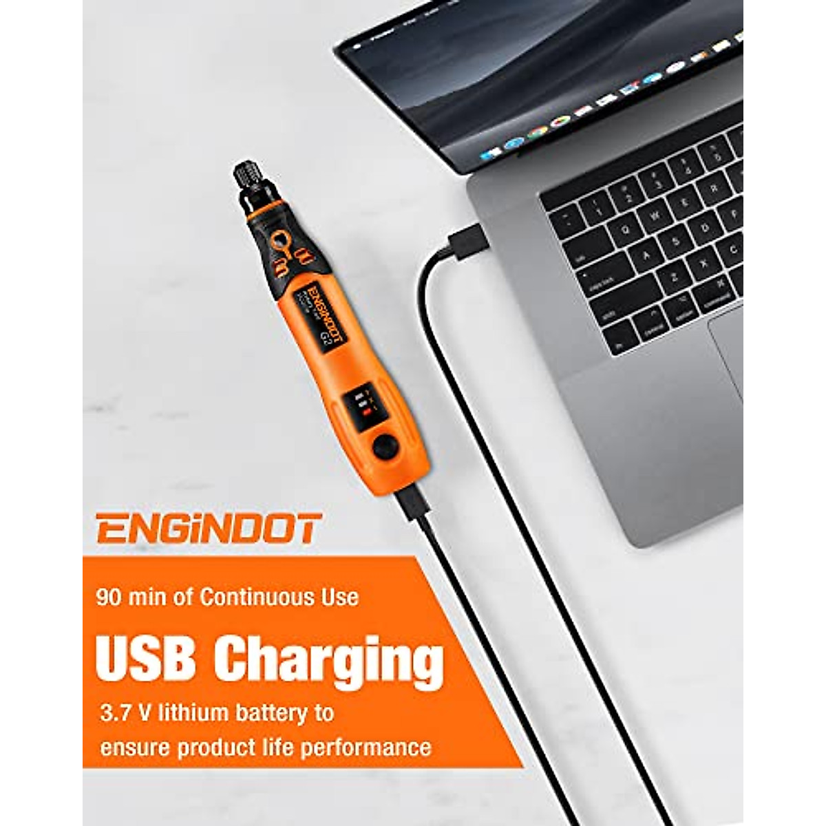 Mini Cordless Rotary Tool kit, ENGiNDOT 3.7V with 32 Accessories, 3-Speed, USB Charging Rotary Tool for Sanding, Polishing, Drilling, Etching，Engraving, DIY Crafts