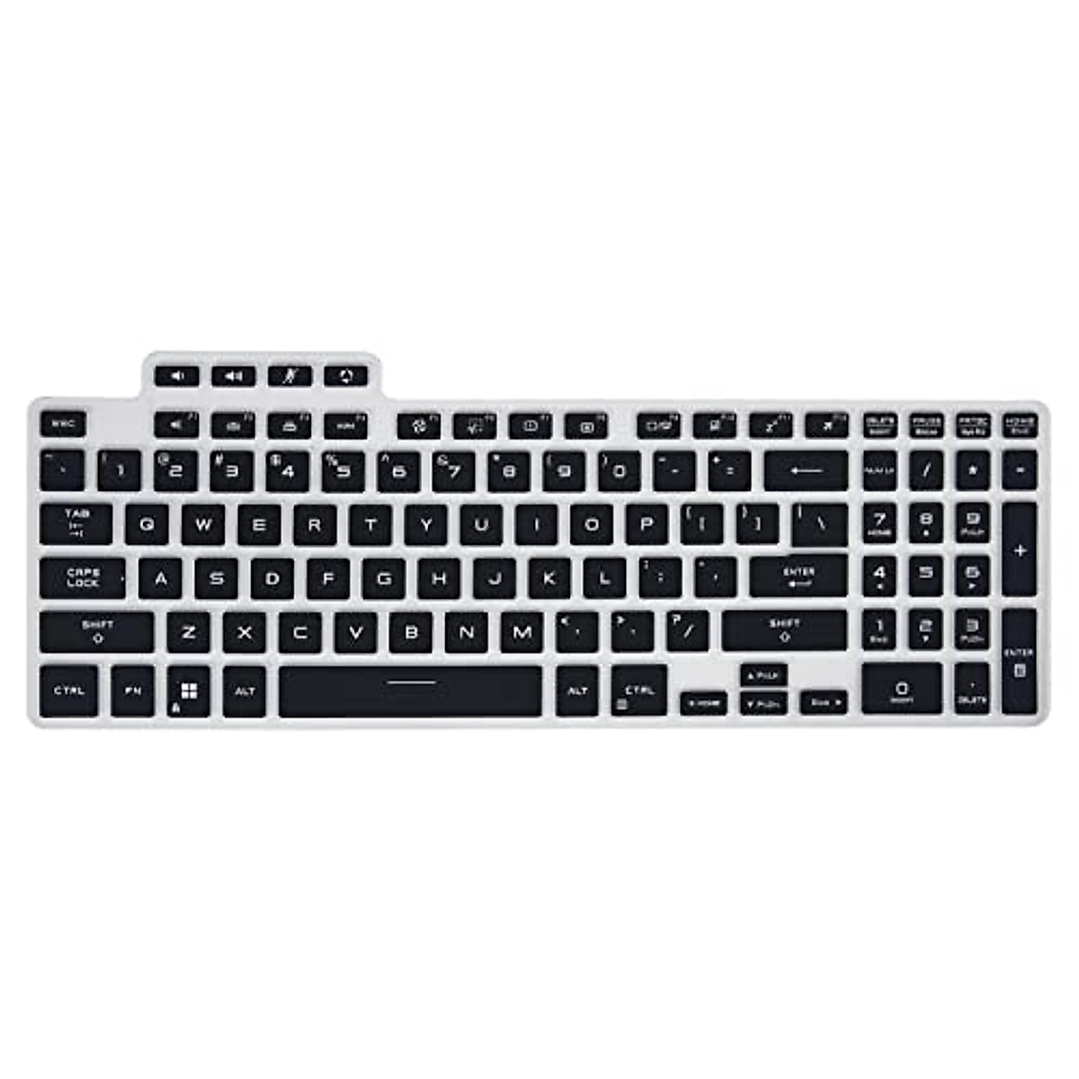 Keyboard Cover for 2023 2022 ASUS TUF Gaming F15 FX507ZM FX507ZC FX507VU / A15 FA507NU / A16 FA617NS / TUF Dash 15 FX517ZM, TUF Gaming F17 FX707 / A17 FA707 FA707RM 17.3 Gaming Laptop -Black