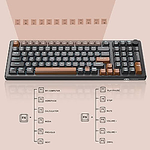 MageGee 98 Keys Mechanical Gaming Keyboard, Brown Switch, 96% Compact Layout LED Blue Backlit Wired Keyboard with Numpad Arrow Keys, for PC Laptop, for Game and Office, Black