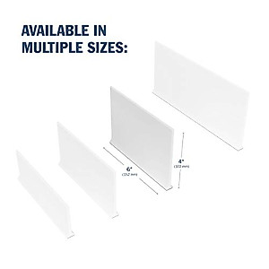 APOTHECARY PRODUCTS Magnetic Shelf Divider, For Vitamins, Books, Food And More, 6 in x 4 in, White, Made In The USA