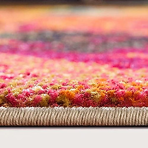 Unique Loom Estrella Collection Distressed, Floral, Abstract, Modern, Bright Colors Area Rug, 6' 0" x 6' 0", Multi/Blue