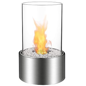 Regal Flame Eden Ventless Tabletop Portable Bio Ethanol Fireplace in Stainless Steel