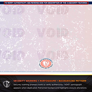 DocuGard Blue/Red Prismatic Top Check, 8.5 x 11 Inches, 24 lb, 500 Sheets, 1 Check Per Sheet (04532)