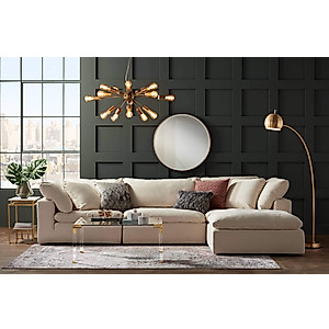 Possini Euro Design Capra Modern Chairside Arched Lamp Floor Standing 70" Tall Antique Brass Gold Swivel Head Bright Lighting Decor for Living Room Task Reading House Bedroom Home