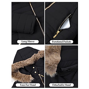 Vetinee Women Winter Jackets Jacket For Women Black Puffy Jacket Women Puffer Jacket Womens Womens Warm Coat Black Size Large Size 12 Size 14