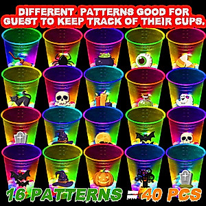 mishunyus 40 Pcs Halloween Party Decorations,Glow Halloween Cups,Pumpkin, Bat, Ghost, theme, Horror Cups,Halloween Party Supplies,Halloween Party Decor For Kids,Adults Party Birthday Favor
