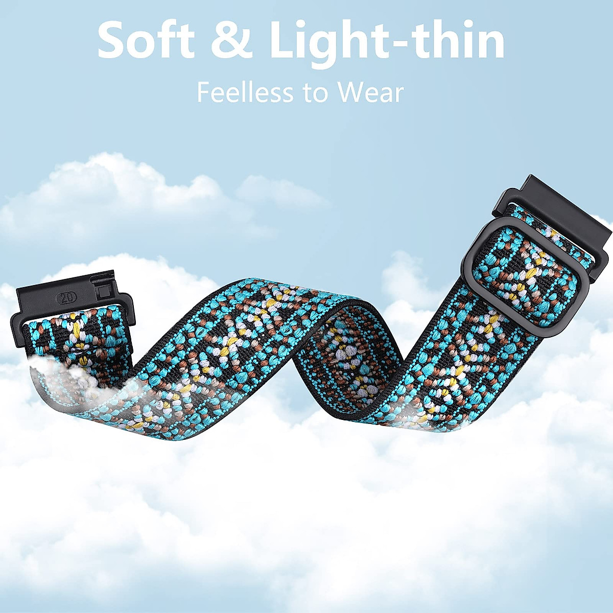 Ouwegaga Compatible with Samsung Galaxy Watch 7 6 5 4 Band 40mm 44mm/Watch FE/Watch 5 Pro Band 45mm/Watch 6 4 Classic 47mm 43mm 42mm 46mm/Watch 3 41mm/Active 2, 20mm Elastic Nylon Sport Band