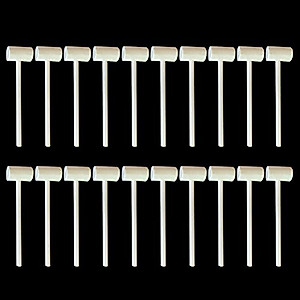 NUOBESTY Wooden Hammers Mallet Solid Wood Flat Head Kids Hammering and Pounding Toys, Pack of 20