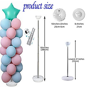 AUGURO balloon column kit set of 2 metal adjustable balloon stand 8ft balloon tower stand kit with base Decorations for Baby Shower Graduation Birthday Wedding Party
