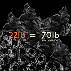 Prime 6 Charcoal for Grilling & BBQ — Natural Recycled Hardwood Charcoal Logs — Reusable Lump Coal with no Binders, Additives, or Chemicals — 22lb Pro Pack