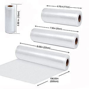 Food Vacuum Sealer Bags Rolls with Commercial Grade,Kitchen 5 Rolls Food Saver Bags,(12+15+17+20+22) x500cm Sous Vide Bags Rolls with BPA Free for All Vacuum Sealer,Great for Food Vac Storage