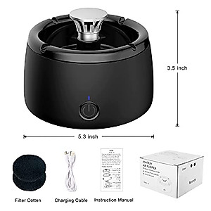 Smokeless Ashtray Indoor, Smokeless Home Ashtray, Ashtrays for Smokers Rechargeable Ashtray for Car Indoor Outdoor Home Office