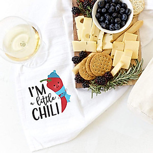 The Cotton & Canvas Co. I'm A Little Chili Soft and Absorbent Kitchen Tea Towel, Flour Sack Towel and Dish Cloth
