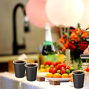 Nitlak 50 Pack 8 oz Black Disposable Paper Coffee Cups, Hot Cup Coffee Cups, Paper Tea Cup, Party Beverage Cups, Hot/Cold Beverage Drinking Cup for Office, Party, Restaurant, Home.