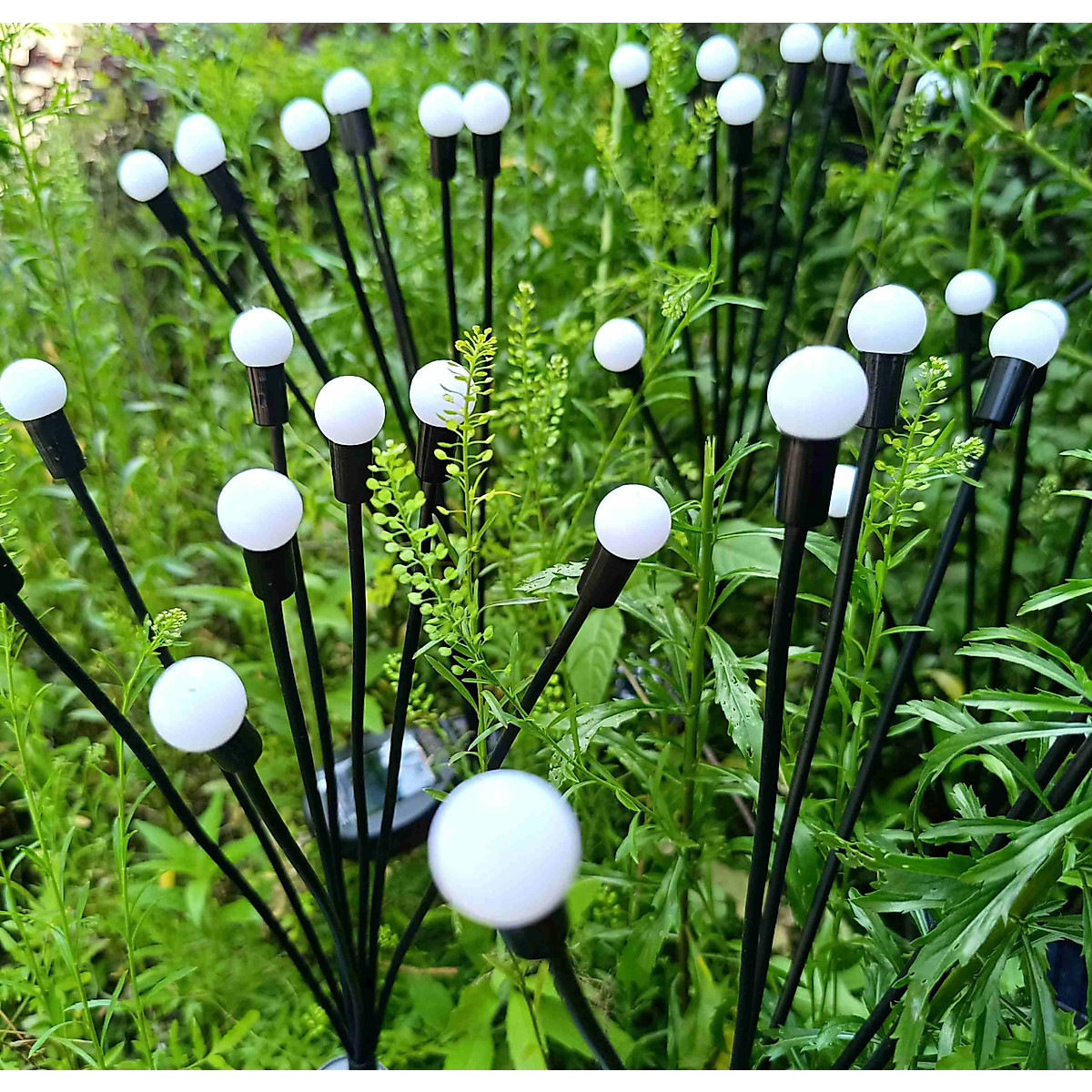 Phreewill Solar Garden Lights,Solar Swaying Light, Sway by Wind, Solar Outdoor Lights, Yard Patio Pathway Decoration, High Flexibility Iron Wire & Heavy Bulb Base, Warm White(4 Pack)