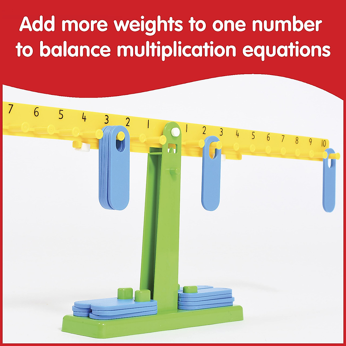 edxeducation Student Math Balance - In Home Learning Manipulative for Early Math and Number Concepts - Includes 20 Weights - Beginner Addition, Subtraction and Equations
