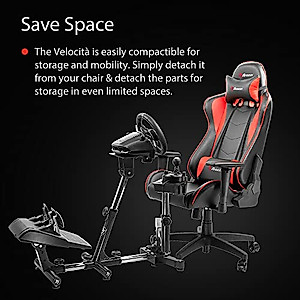 Arozzi Velocita Universal Racing Simulator Cockpit Compatible with Most Racing Sim Gear and Gaming Chairs Collapsible Telescopic and Portable - Black