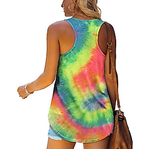 Tank Tops for Women =Summer Plus Size Workout Tops for Women Tie Dye 3X