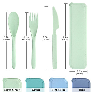TROUSKAIG 4 Sets Reusable Utensils Set with Case, Travel Utensils with Case, Reusable Utensils for Lunch Box accessories, Portable Knife Fork and Spoon Lunch Utensils Set for Travel Daily Use
