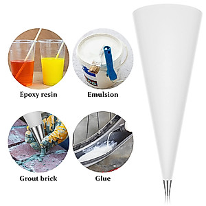 6 Pieces Tile Grout Masonry Mortar Bags Tear Puncture Resistant Grout Bags Heavy Duty Vinyl Piping Cement Bags with 6 Pieces Two Sizes Molded in Tip for Tile Installation Work