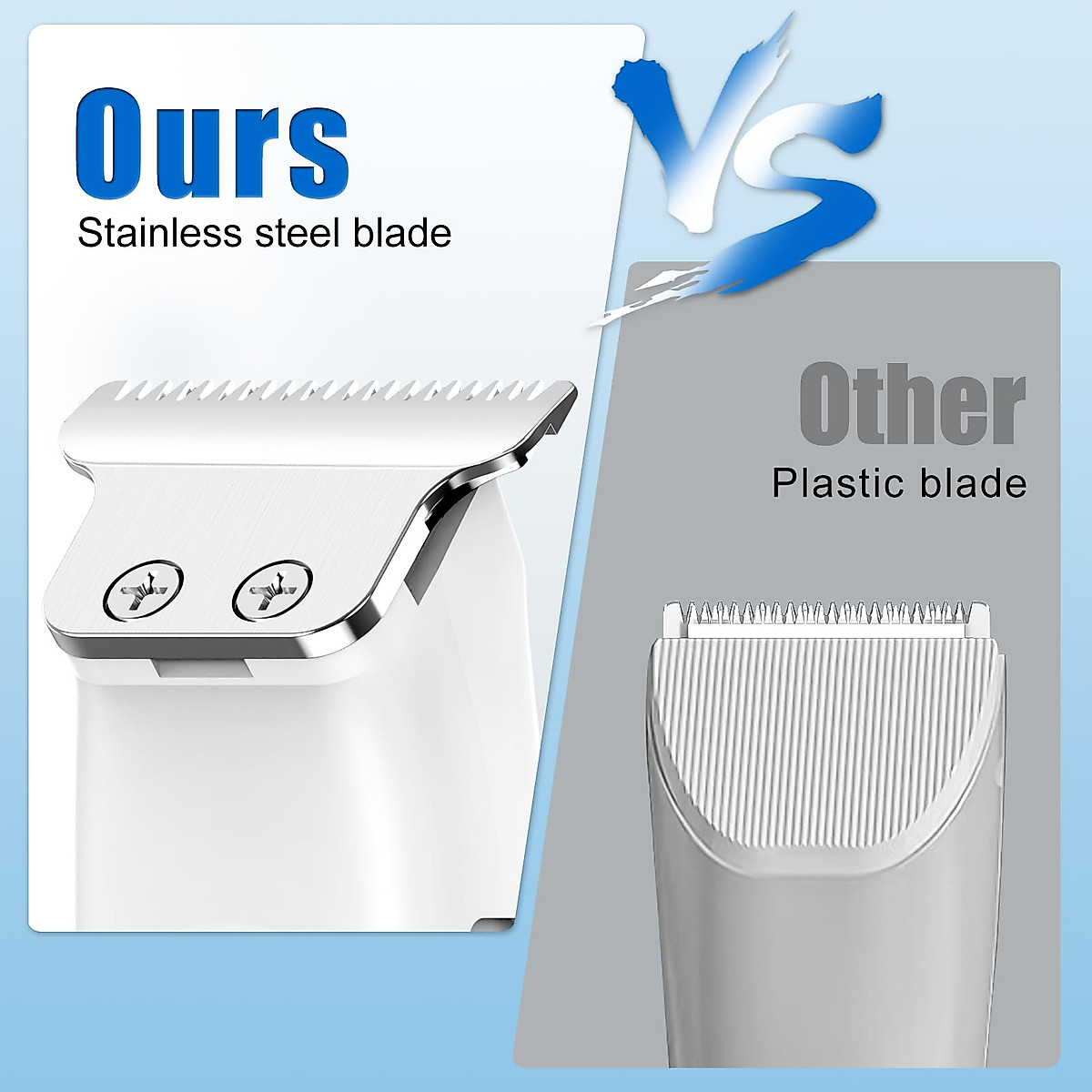 SweetLF Hair Clippers, Silent Cordless Hair Trimmer, Mini Hair Cutting Kit with 3 Guide Combs, USB Rechargeable, Portable, White