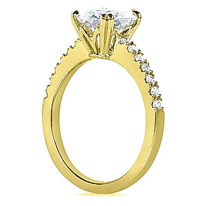 Kobelli Forever One Moissanite and Lab Grown Diamond Engagement Ring 2 1/10 CTW 14k Yellow Gold (DEF/VS), 10