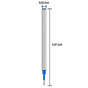 HeTaoCat Gel Rollerball Pen Refills, Roller Ball Fine Point 0.5mm, Black Ink Refill Pack of 5 - Replaceable Ballpoint Pen Refills Medium Point (Blue)