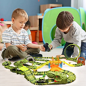 burgkidz Tracks Cars Replacement only, Toys Track Cars Racing Track Accessories Compatible with Most Tracks, Dinosaur Track Cars for Kids Boys and Girls Ages 3 4 5 6 7 Years Old
