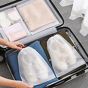 HFYZZ 50 Pieces Shoe Bags for Travel Storage Packing Portable Translucent Drawstring Shoe Bags Organizers Pouches for Men &Women, Dustproof and Waterproof