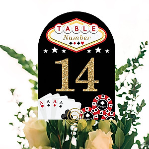 Big Dot of Happiness Las Vegas - Casino Party Double-Sided 5 x 7 inches Cards - Table Numbers - 1-20