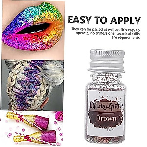 FRCOLOR 12 Glitter Powder Flash Suit Face Glitter Stickers Nail Sets Sparkly Fingertip Decal Sparkle Nail Sequin The Pet Brown Sequins Accessory Manicure Sticker Nail Shining Pieces