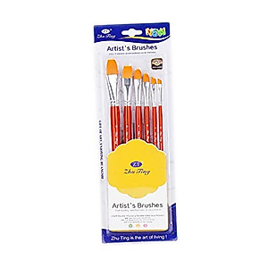Art Brushes 6pcs Set Paint Markers for Detailing Brush Kit Water Coloring Paint Set Kits for Detailing Brush Set Oil Acrylic Brush Watercolor Brush Oil Brush Nail Brush Red Pole