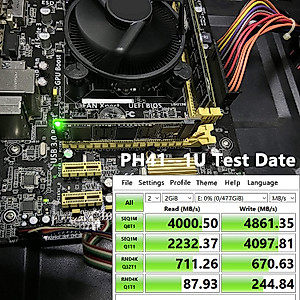 GELRHONR M.2 NVME to PCIe 4.0x4 Adapter Card for 1U Case,Supports M Key 2280,2260,2242,2230 M.2 Solid State Drives(Do not Support NGFF)