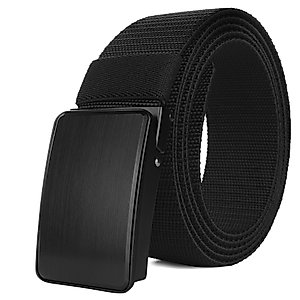Awlyfm Mens Stretch Belts Elastic Canvas Webbing Belt for Men Black for Men Big and Tall 55inch