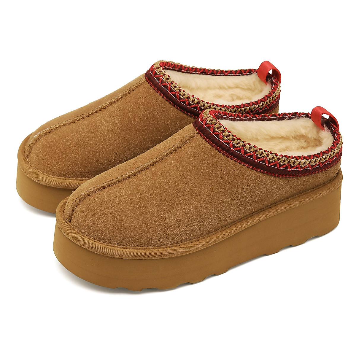 SMajong Women Winter Snow Boots Thickened Flat Boots Fur Lined Warm Durable Shoes Home Slippers Casual Shoes Brown 8.5 US (sole size 40)