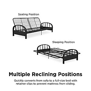 DHP Aiden Metal Futon Frame, Black Large