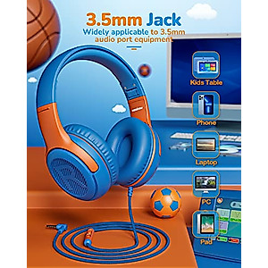 awatrue Kids Headphones Wired Toddler Headphones with Microphone, Over-Ear Headphones, 85/94dB Volume-Limiting, 3.5mm Jack, Foldable On-Ear Design - Safe & Comfortable for Learning & Entertainment