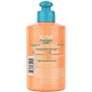 L’Oréal Paris Elvive Dream Lengths Curls Non-Stop Dreamy Curls leave-in conditioner, Paraben-Free with Hyaluronic Acid and Castor Oil. Best for wavy hair to coily hair, 10.2 fl oz