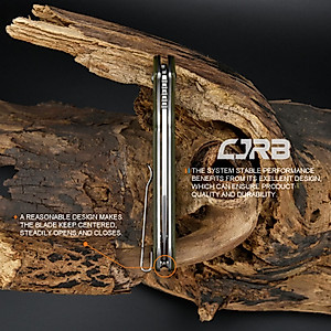 CJRB Pyrite-Alt (J1925A) Folding Pocket Knife with 3.11'' Stone Wash AR-RPM9 Wharncliffe Blade Green G10 Handle,Button Lock EDC Knife with Thumb Hole for Tactical,Outdoor,Hiking and Gift