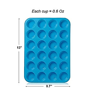 SAMZAREULO Silicone Muffin Pan Mini 24 Cups Cupcake Pan