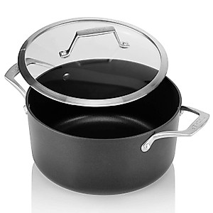 TECHEF - Onyx Collection - 5-quart Soup Pot with Glass Lid, coated with New Teflon Platinum Non-Stick Coating (PFOA Free) (5-quart)