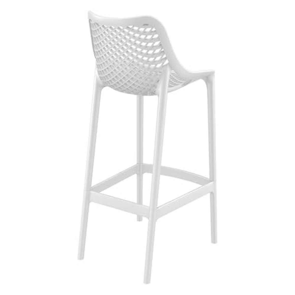 Home Square Polypropylene Patio Bar Stool in White - Set of 2