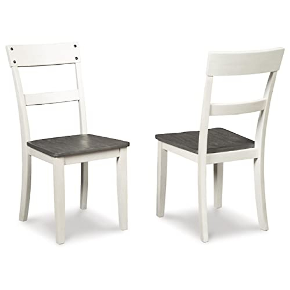 Signature Design by Ashley Nelling Modern Farmhouse Weathered Dining Chair, 2 Count, White & Dark Brown